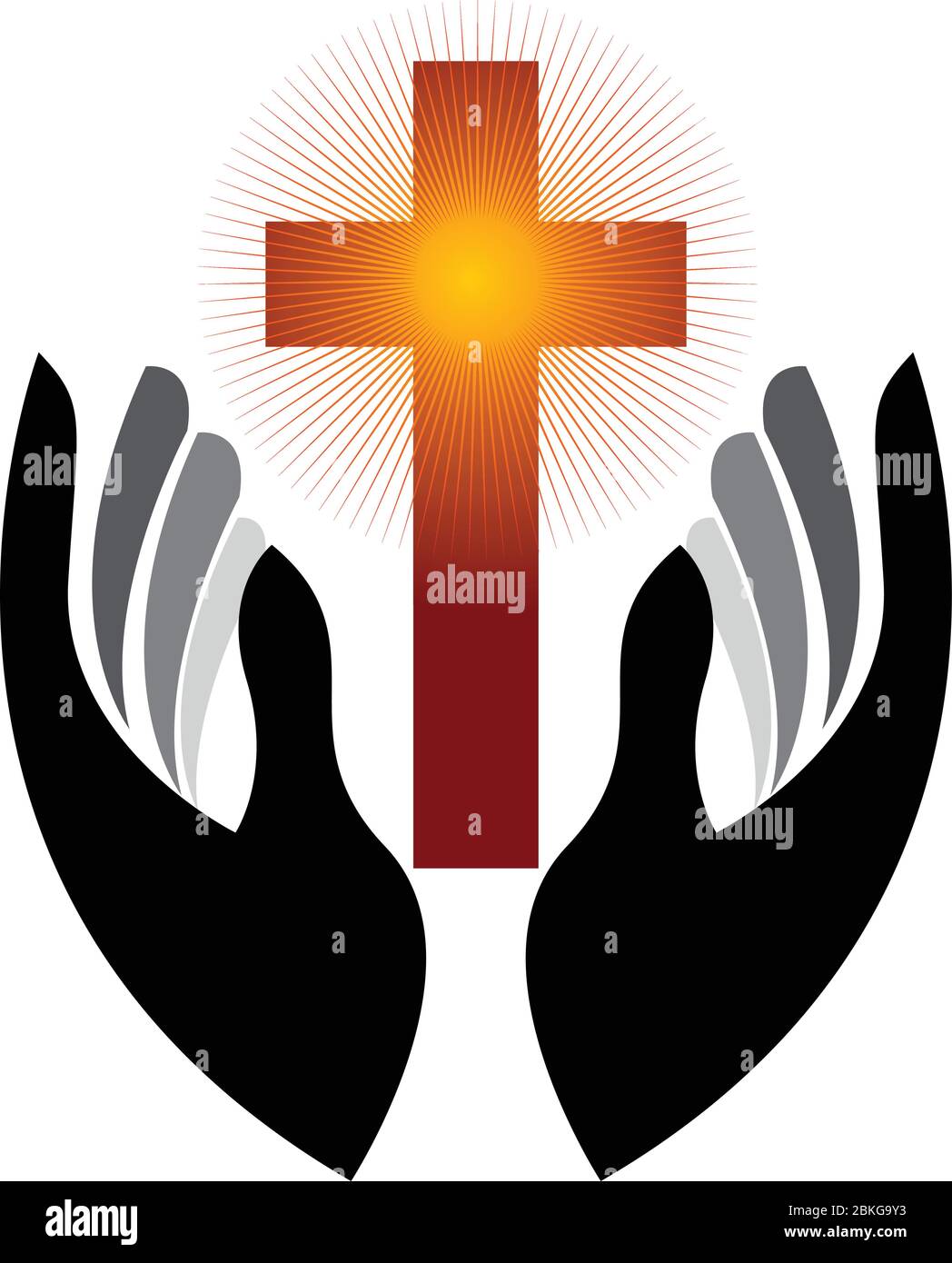 logo de prière des mains Image Vectorielle Stock - Alamy
