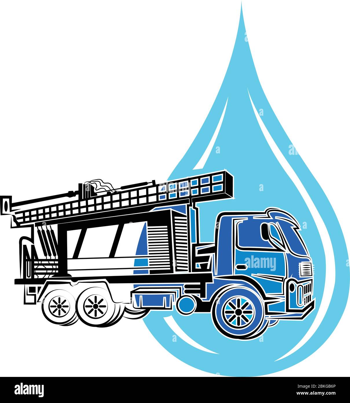 logo du chariot de forage de puits Image Vectorielle Stock - Alamy