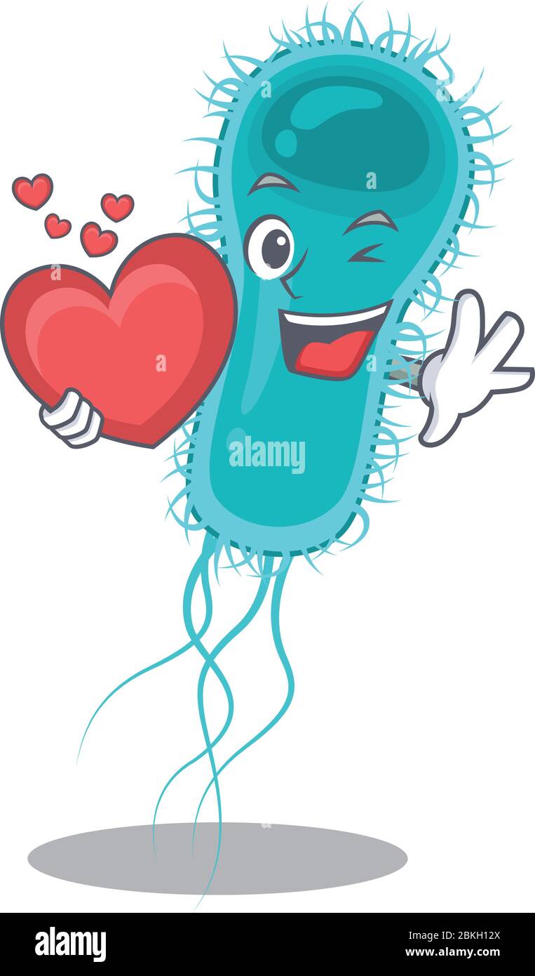 Un style de personnage de dessin animé sucré de bactéries escherichia ...