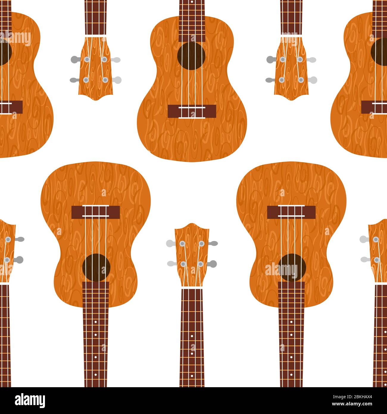 Ukulele guitare hawaïenne. De bois brun. Illustration vectorielle ...