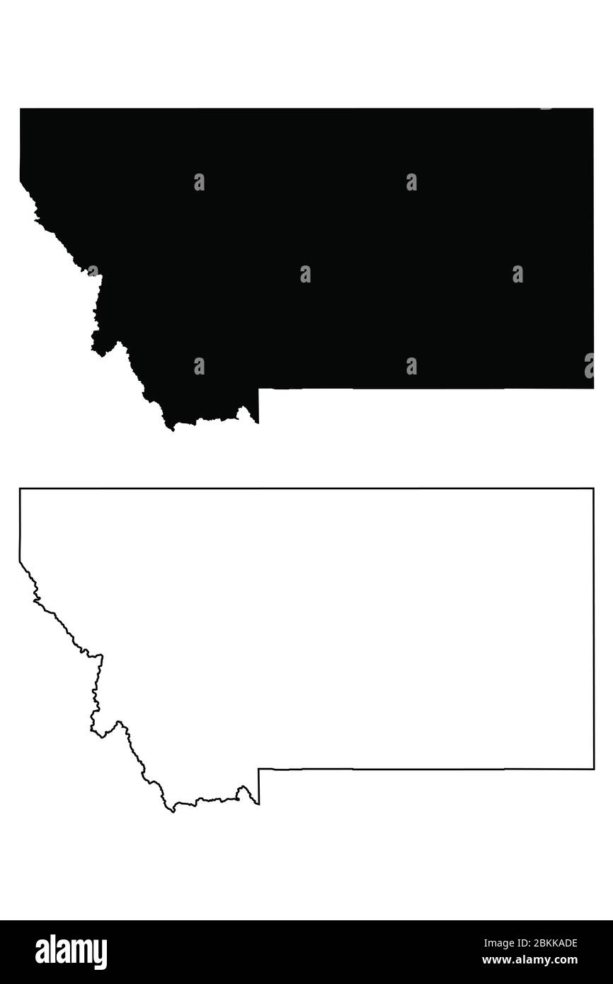 Montana state map Banque d'images vectorielles - Alamy