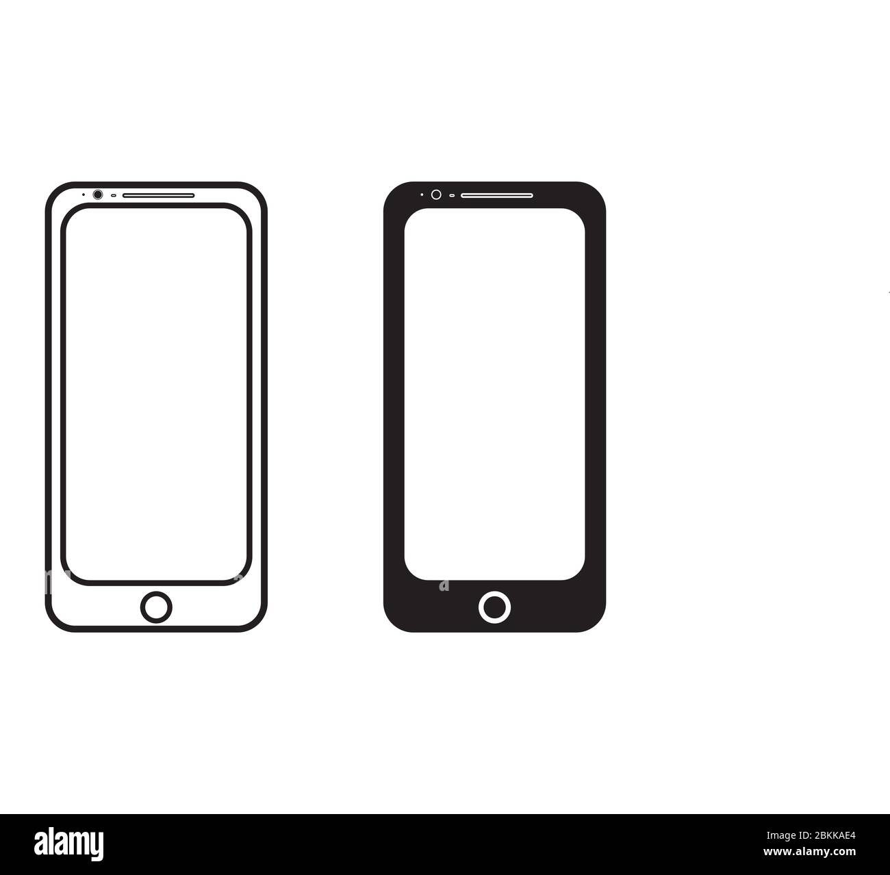 Ensemble smartphone. Deux pictogrammes de téléphone cellulaire à ...