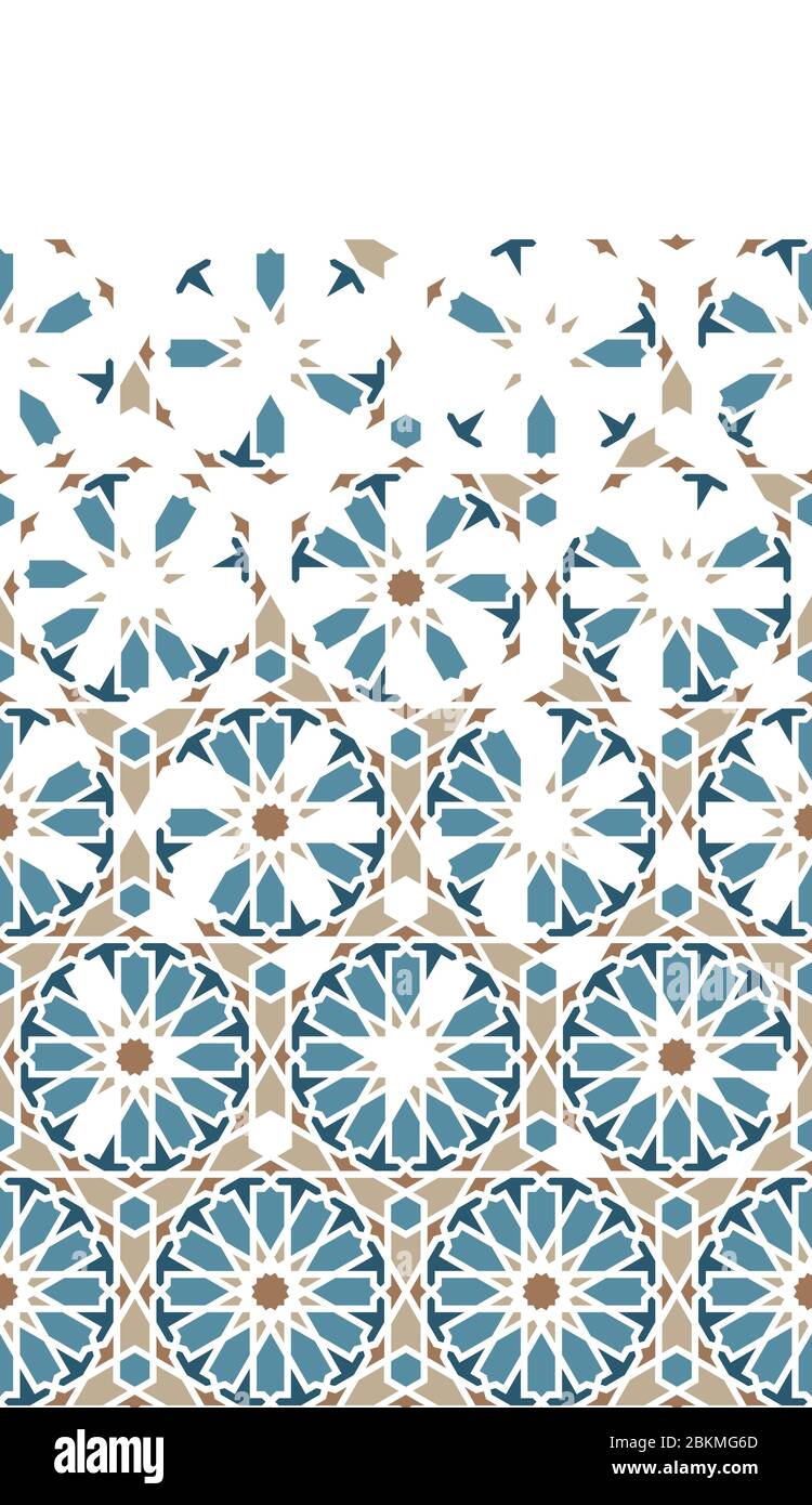 Papier peint vectoriel en mosaïque arabe, islamique, bordure, motif ...