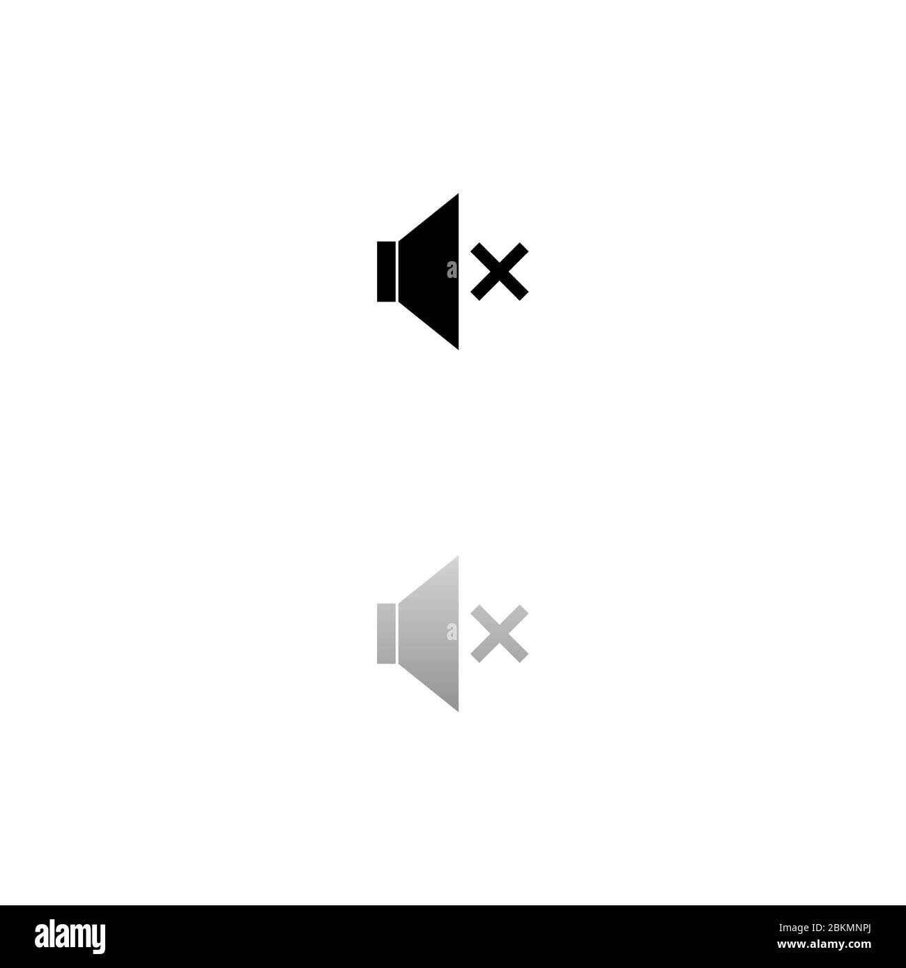 Muet. Symbole noir sur fond blanc. Illustration simple. Icône vecteur ...