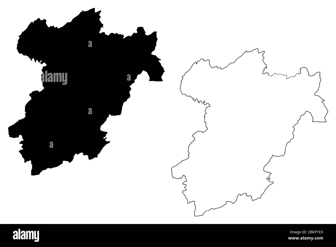 Illustration vectorielle de la carte du canton de Capellen (Grand-Duché ...