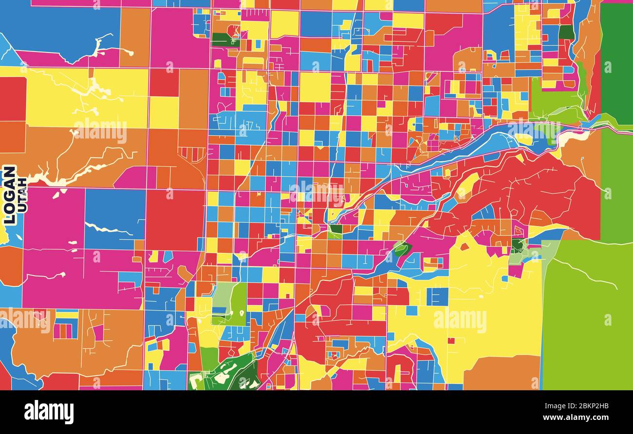 Carte de logan utah Banque d'images vectorielles - Alamy