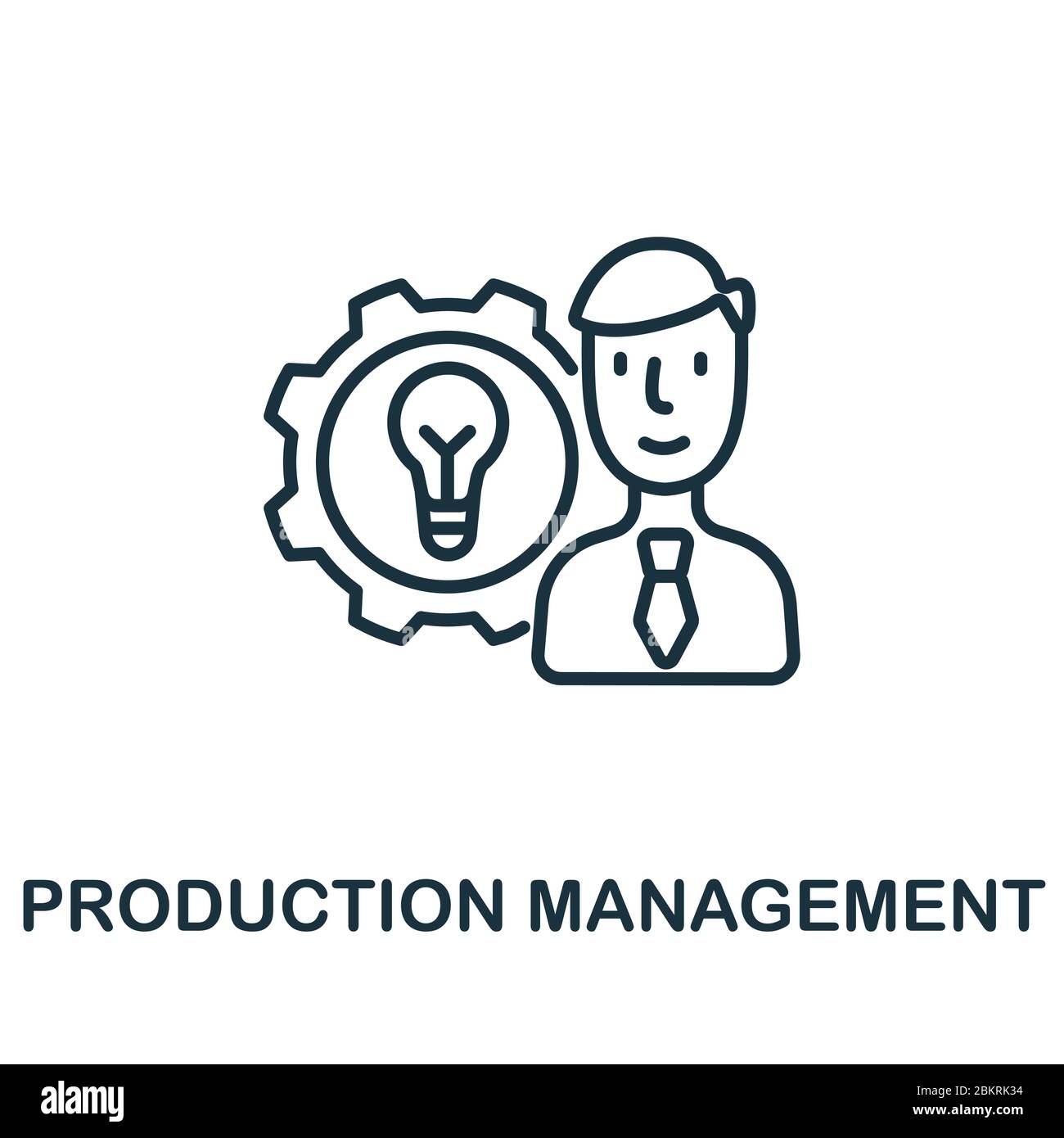 Icône gestion de production. Symbole de gestion de production par ...