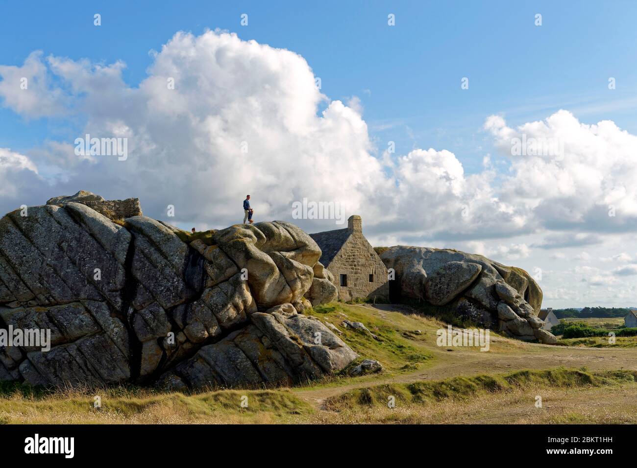 France, Finistère, Brignogan plages, le littoral de Kerlouan et la côte ...