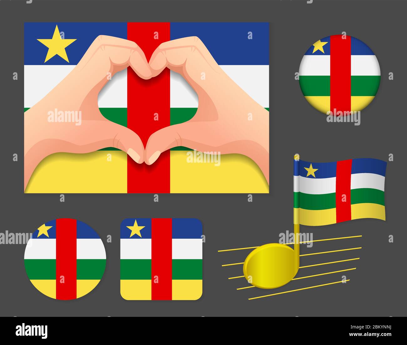 Drapeau republique centrafricaine Banque d'images vectorielles - Alamy