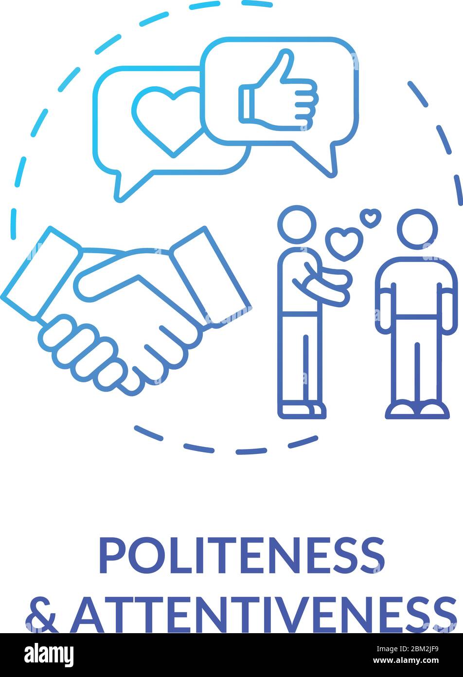 Icône de concept de politesse et d'attention Image Vectorielle Stock ...