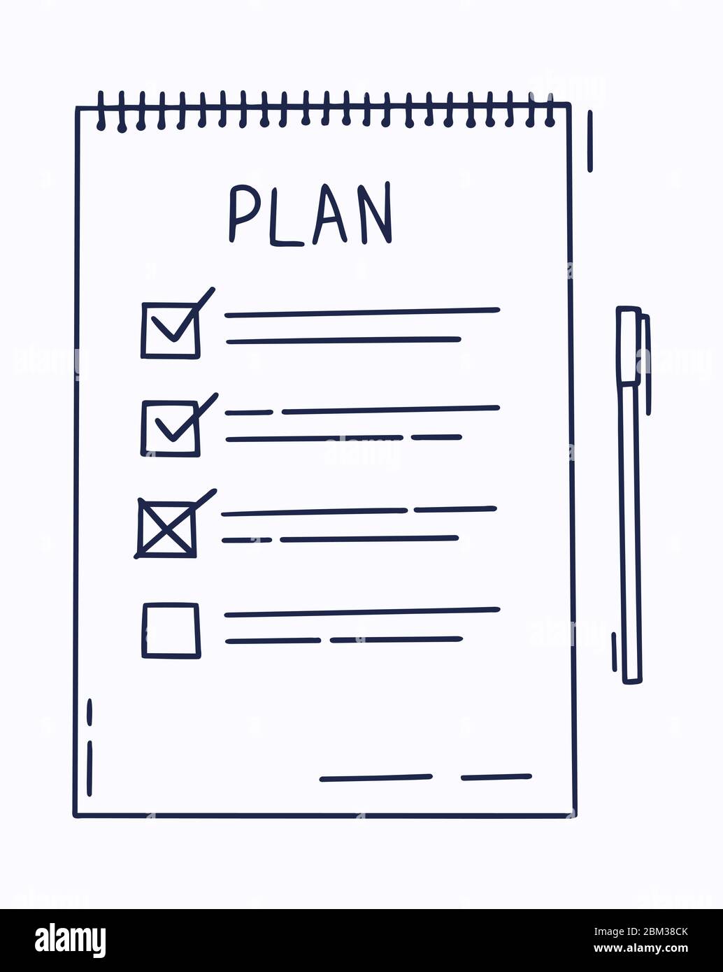 Concept de liste de planification ou de tâches avec texte dessiné à la ...