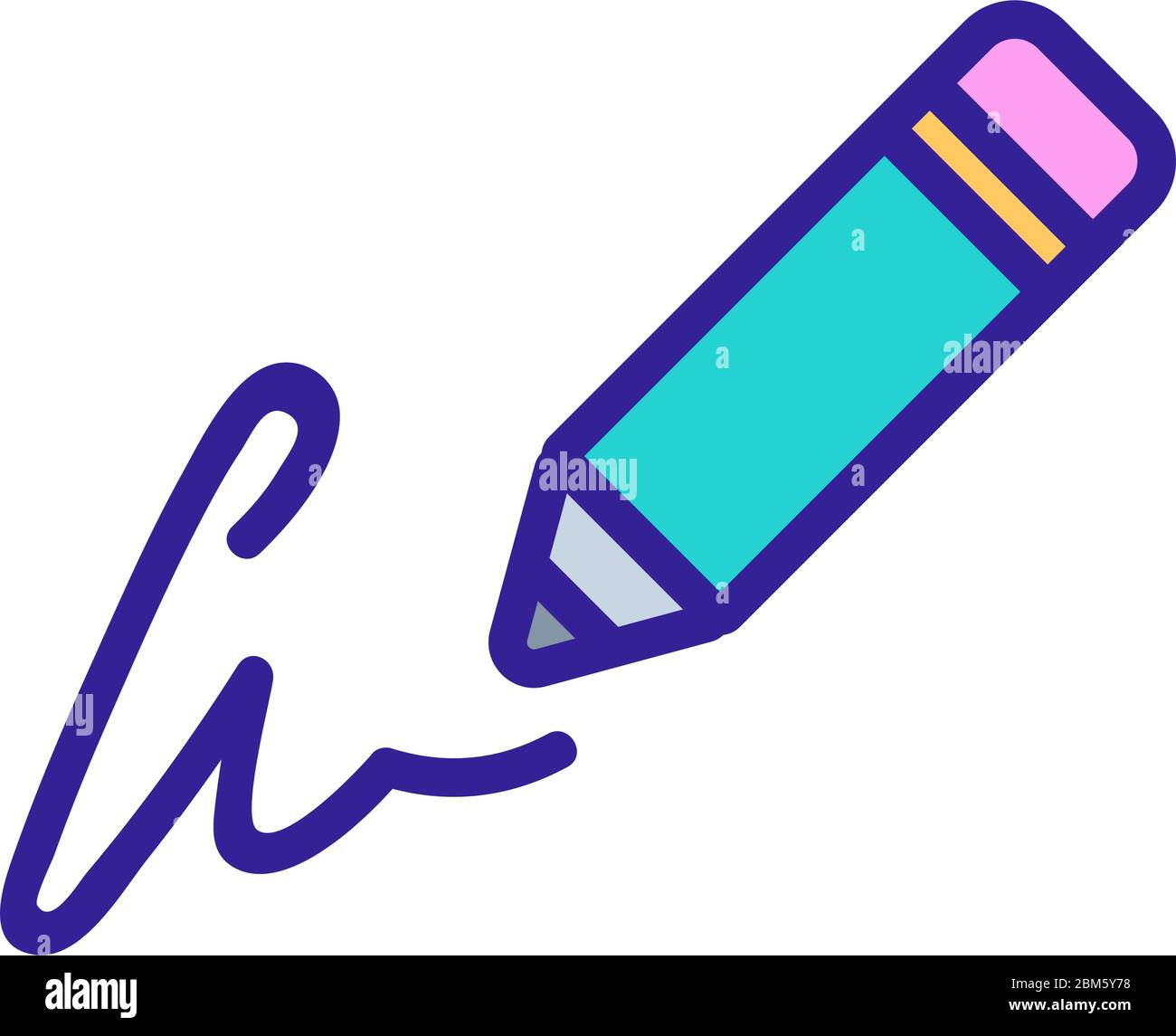 écriture de la signature dans l'illustration vectorielle de l'icône ...