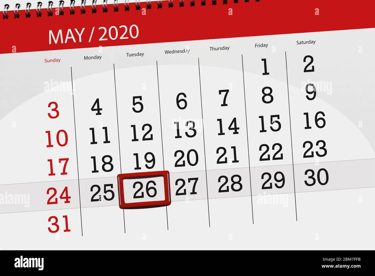 Calendrier 2020 mois mai Banque de photographies et d’images à haute ...