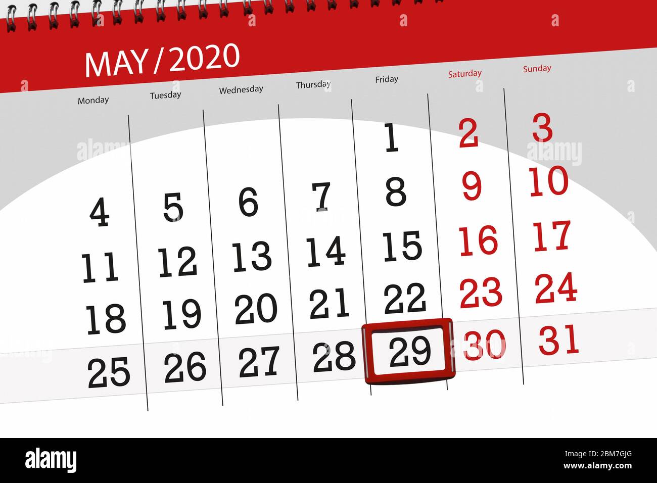 Calendrier 2020 mois mai Banque de photographies et d’images à haute ...