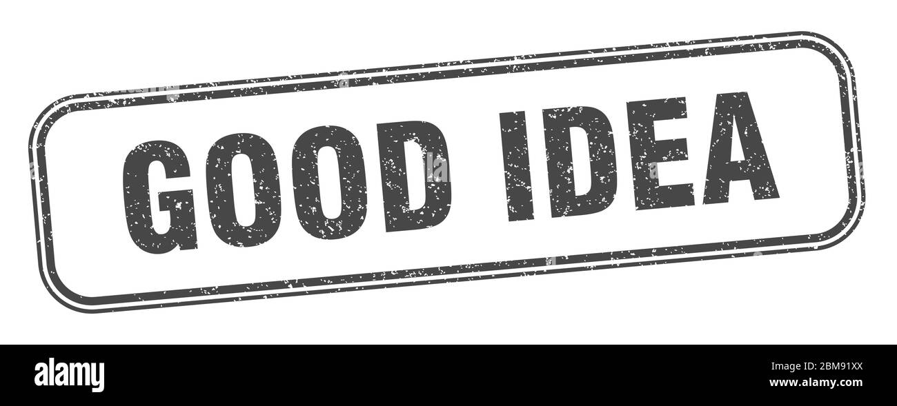 timbre de bonne idée. affiche de bonne idée carrée de grunge. étiquette ...