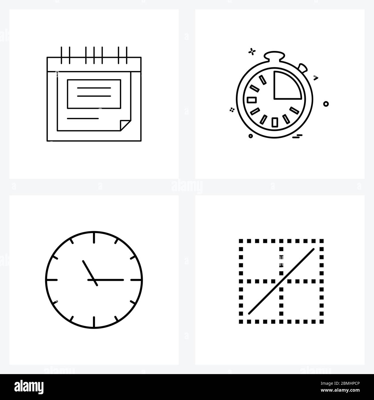 Ligne vectorielle moderne Illustration de 4 icônes simples de ...
