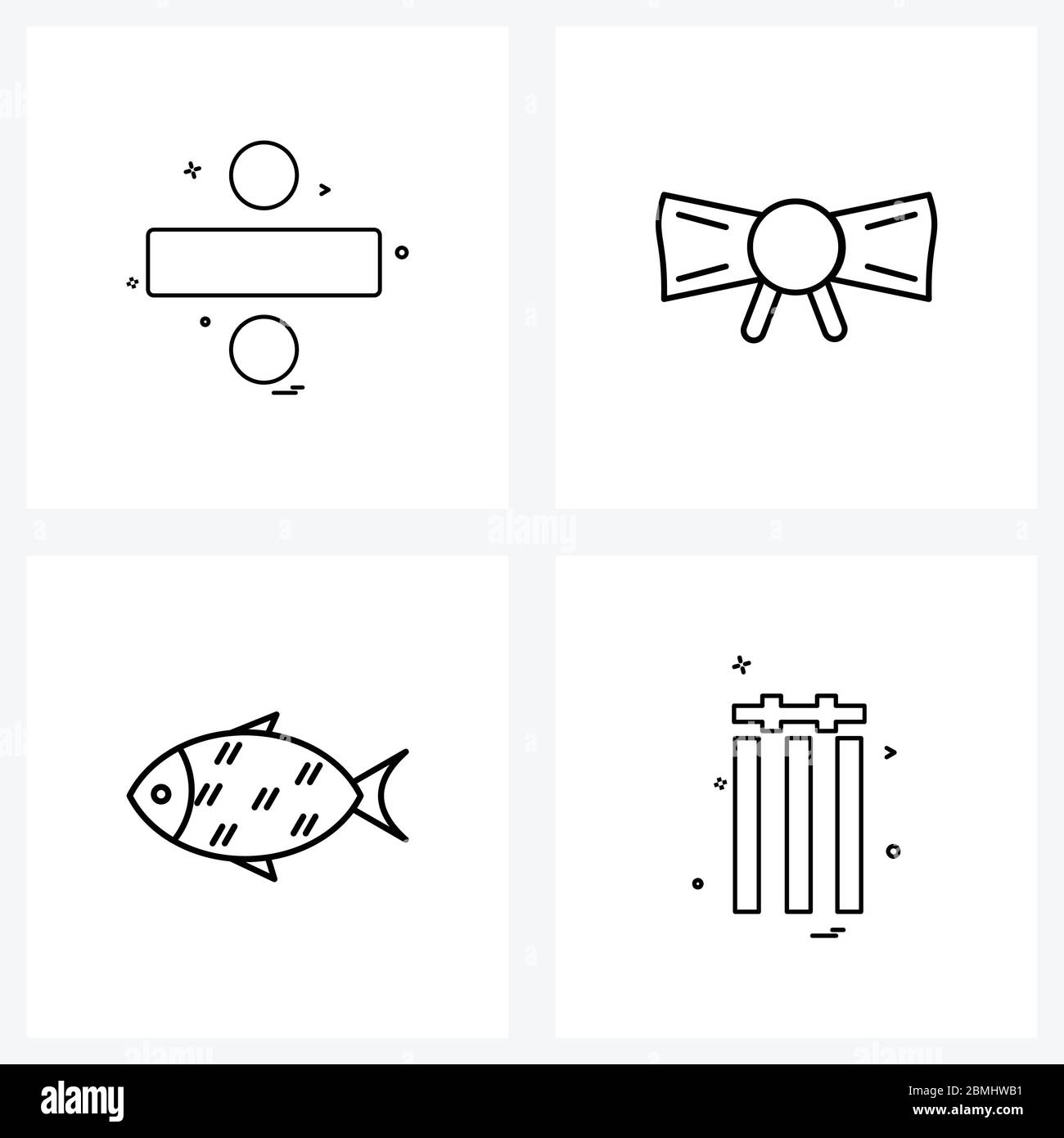 Symboles universels de 4 lignes modernes icônes de maths, Eat, Bow Tie ...