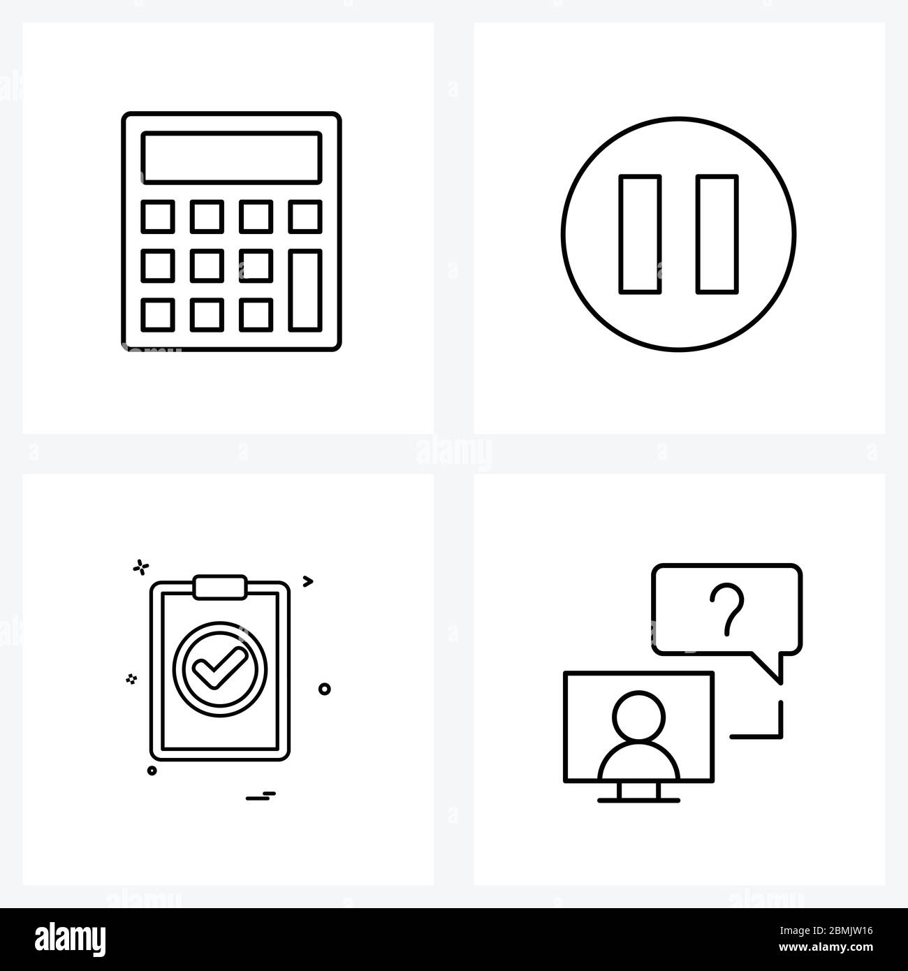 Jeu de 4 pictogrammes modernes de l'interface utilisateur, bon ...