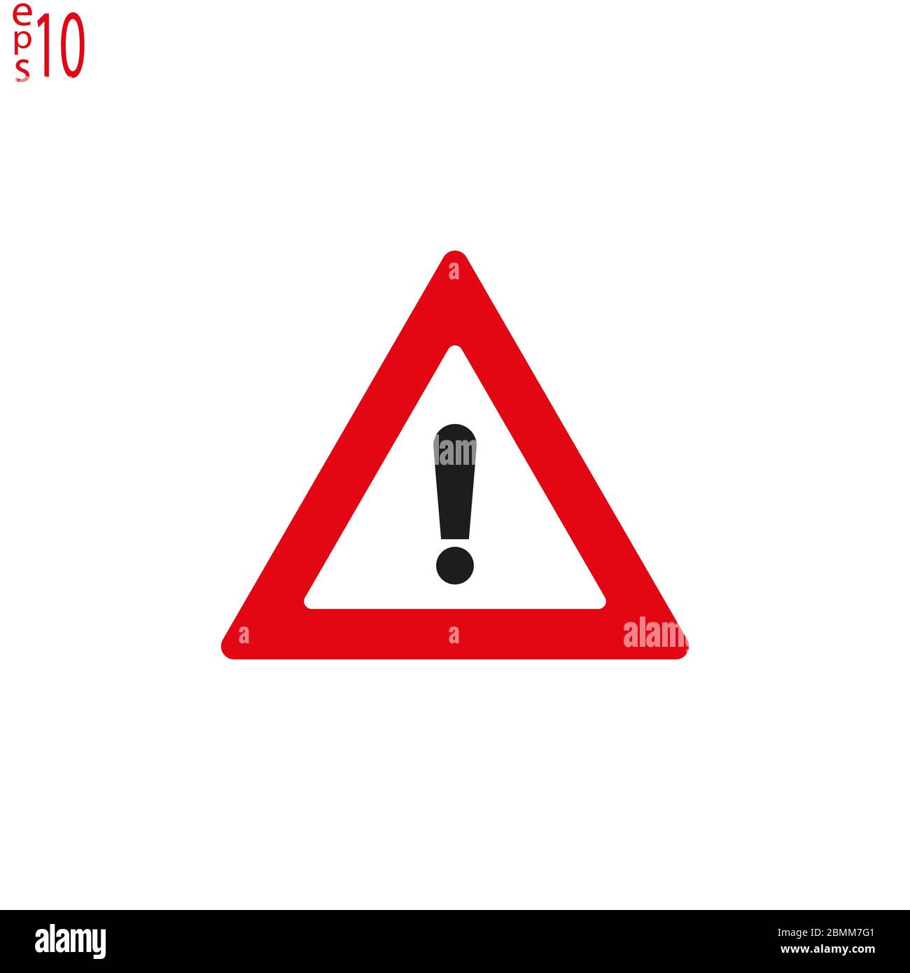 Point d'exclamation rouge - triangle de danger route isolé sur fond ...