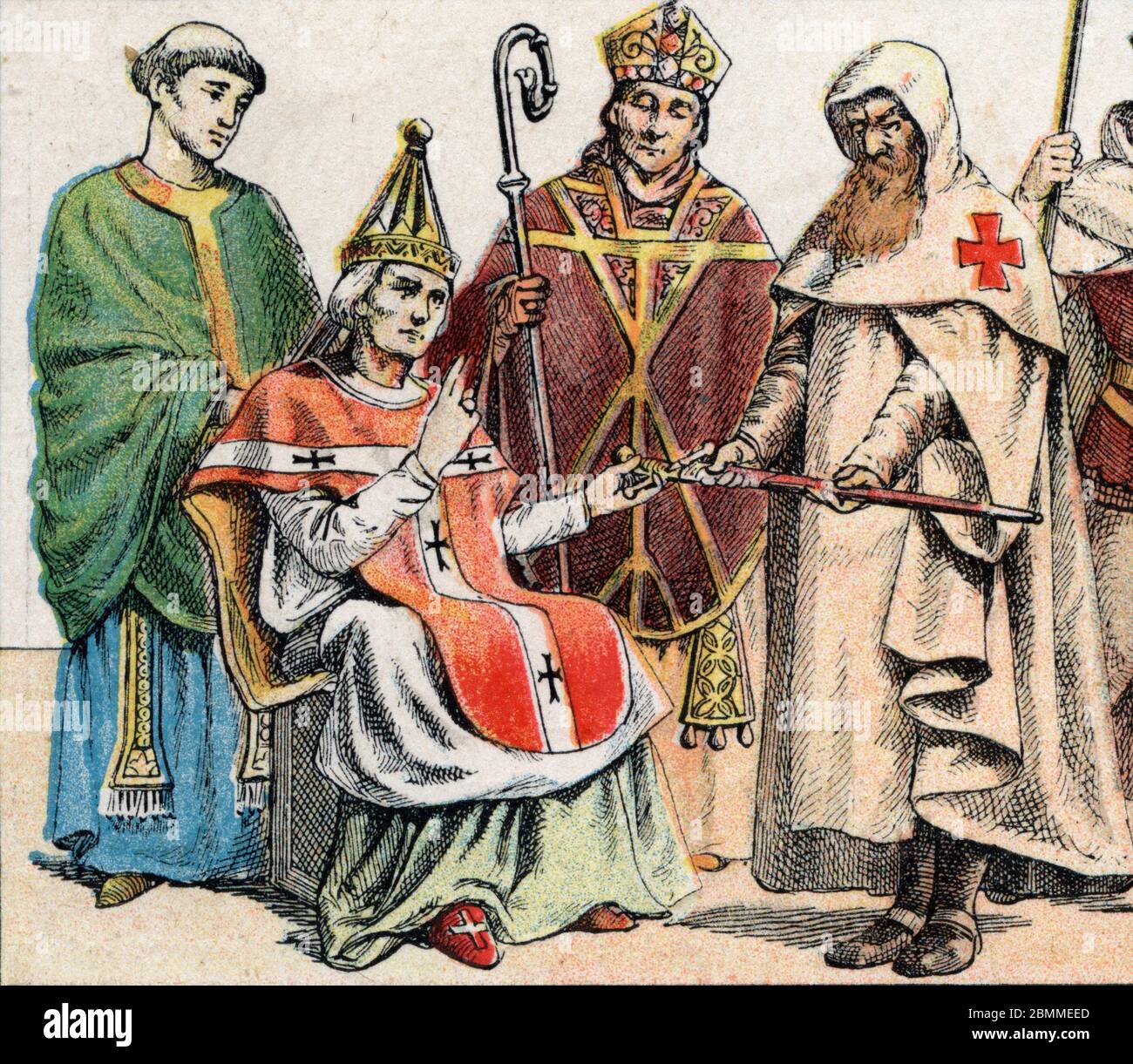 Costumes religieux au Moyen Age : de g a d un prétre du 10eme siecle ...