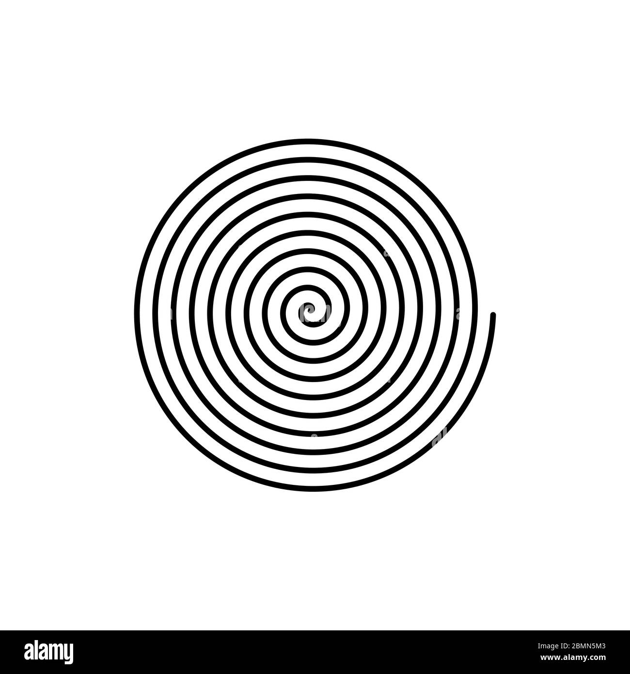 Grande spirale linéaire. Spirale archimedienne. Illustration isolée sur ...