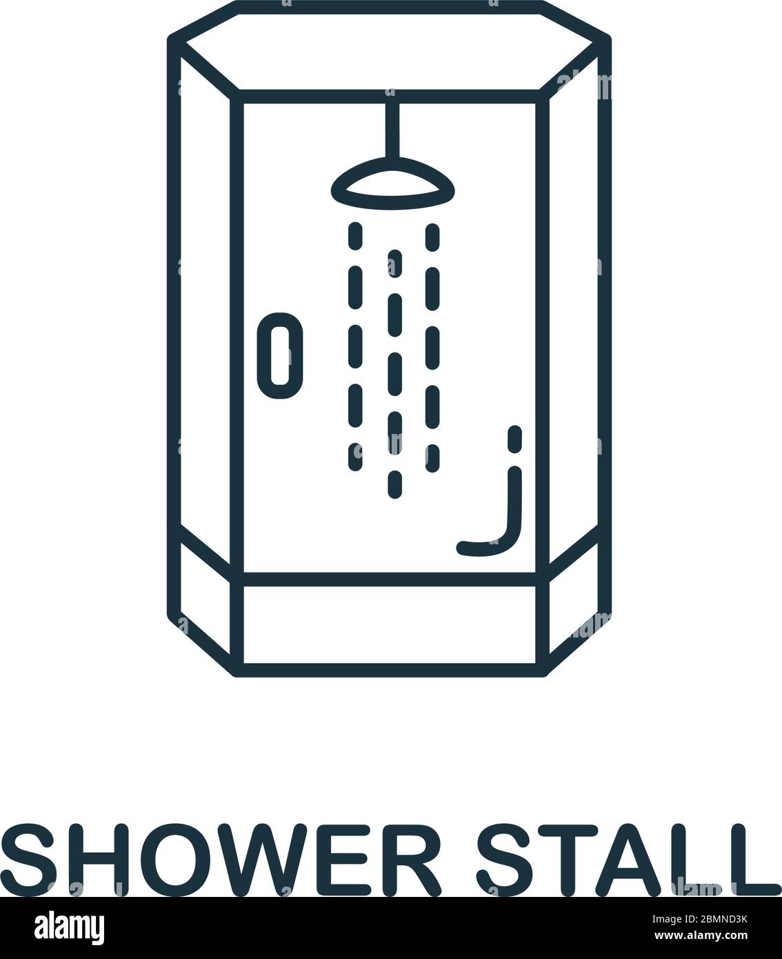 Symbole de la collection d'intérieur pour la douche. Symbole de ligne ...