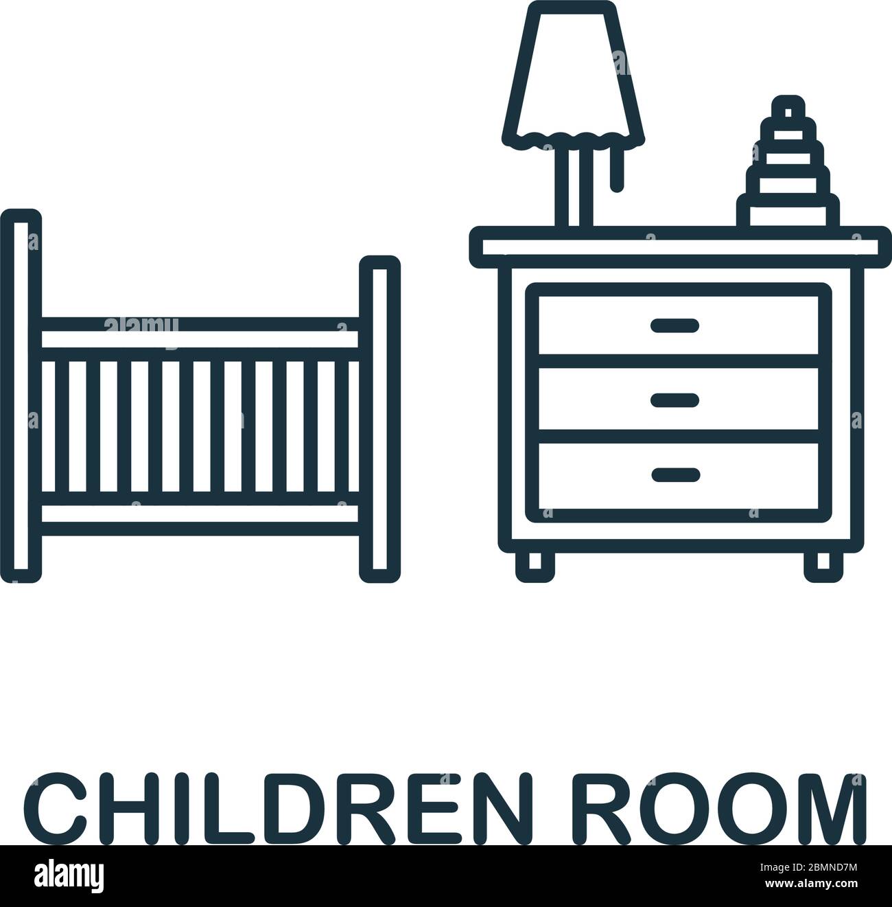 Icône de chambre enfant de la collection intérieure. Elément de ligne ...
