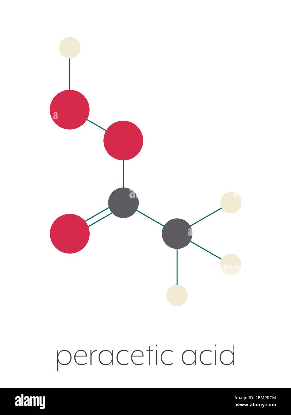Molécule désinfectante de l'acide peracétique (acide peroxyacétique ...
