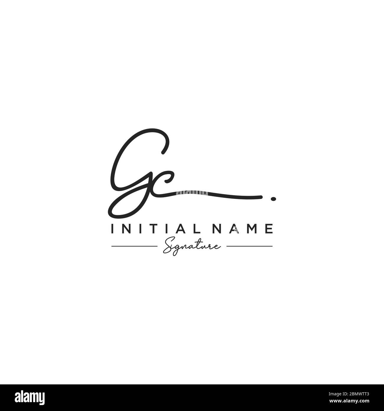 Modèle de logo de signature GC Letter Vector Image Vectorielle Stock ...
