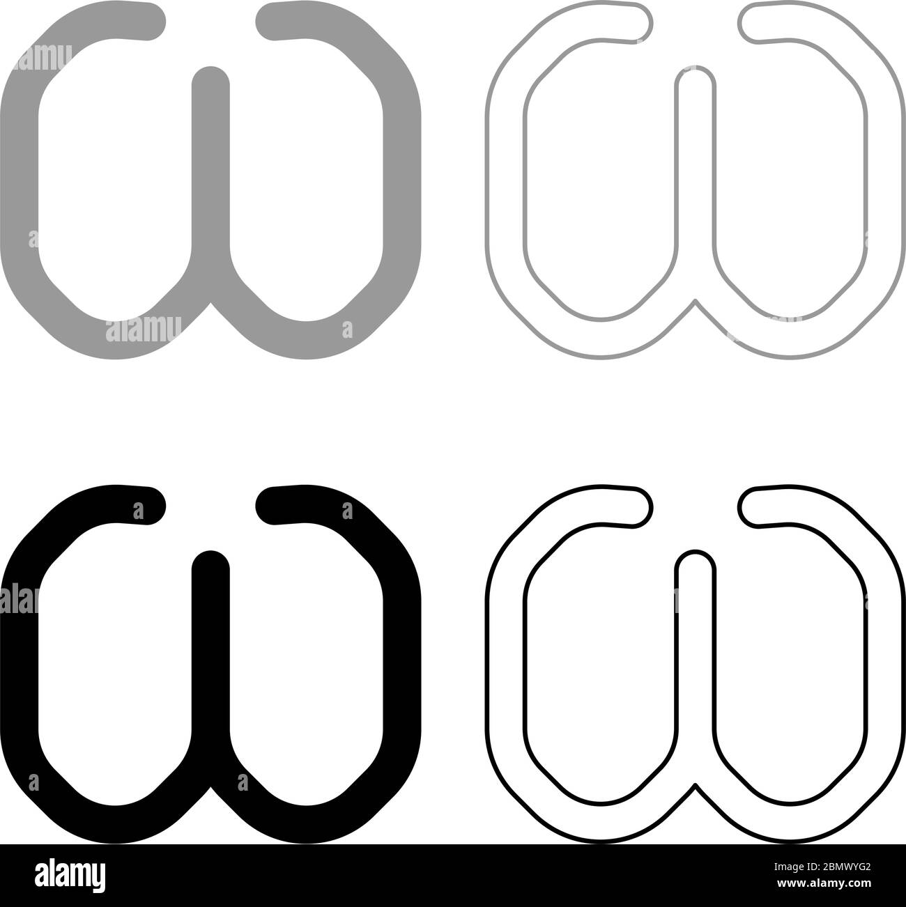 Omega grec symbole petite lettre minuscule icône police contour ...