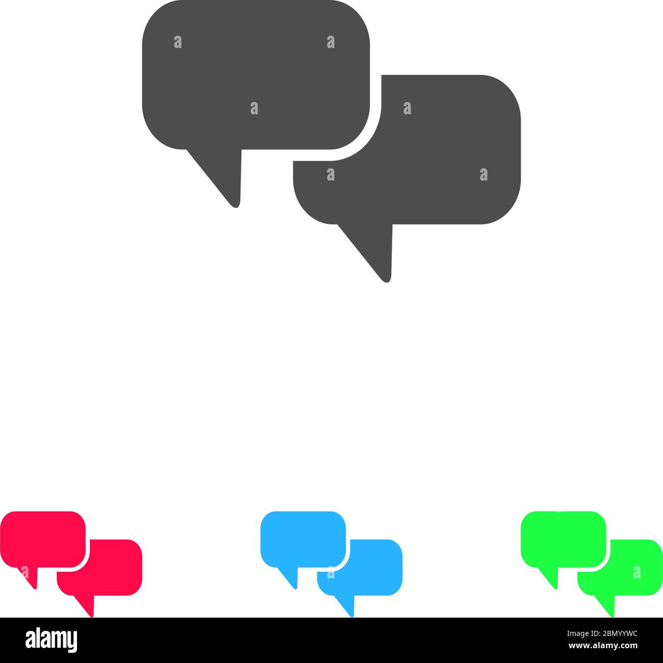 Discuter avec les nuages de dialogue icône plate. Pictogramme de ...