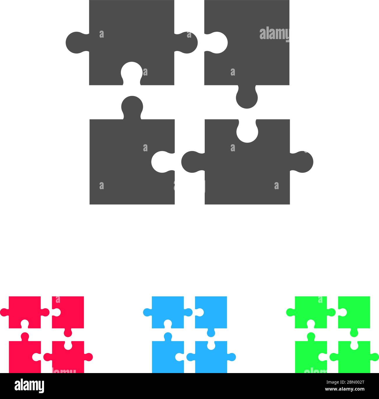 Icône de puzzle plate. Pictogramme de couleur sur fond blanc. Symbole d ...