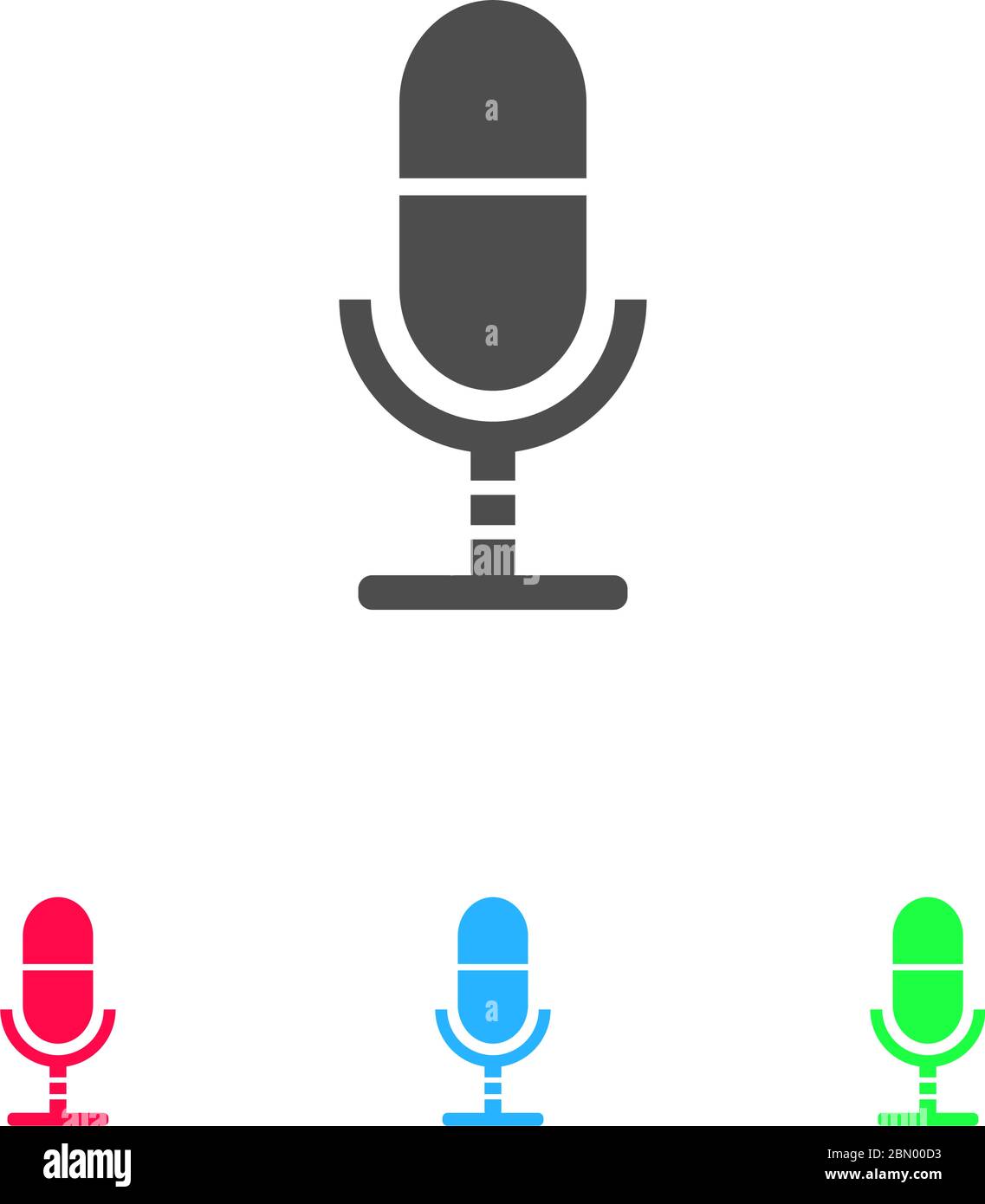 Icône de microphone plate. Pictogramme de couleur sur fond blanc ...