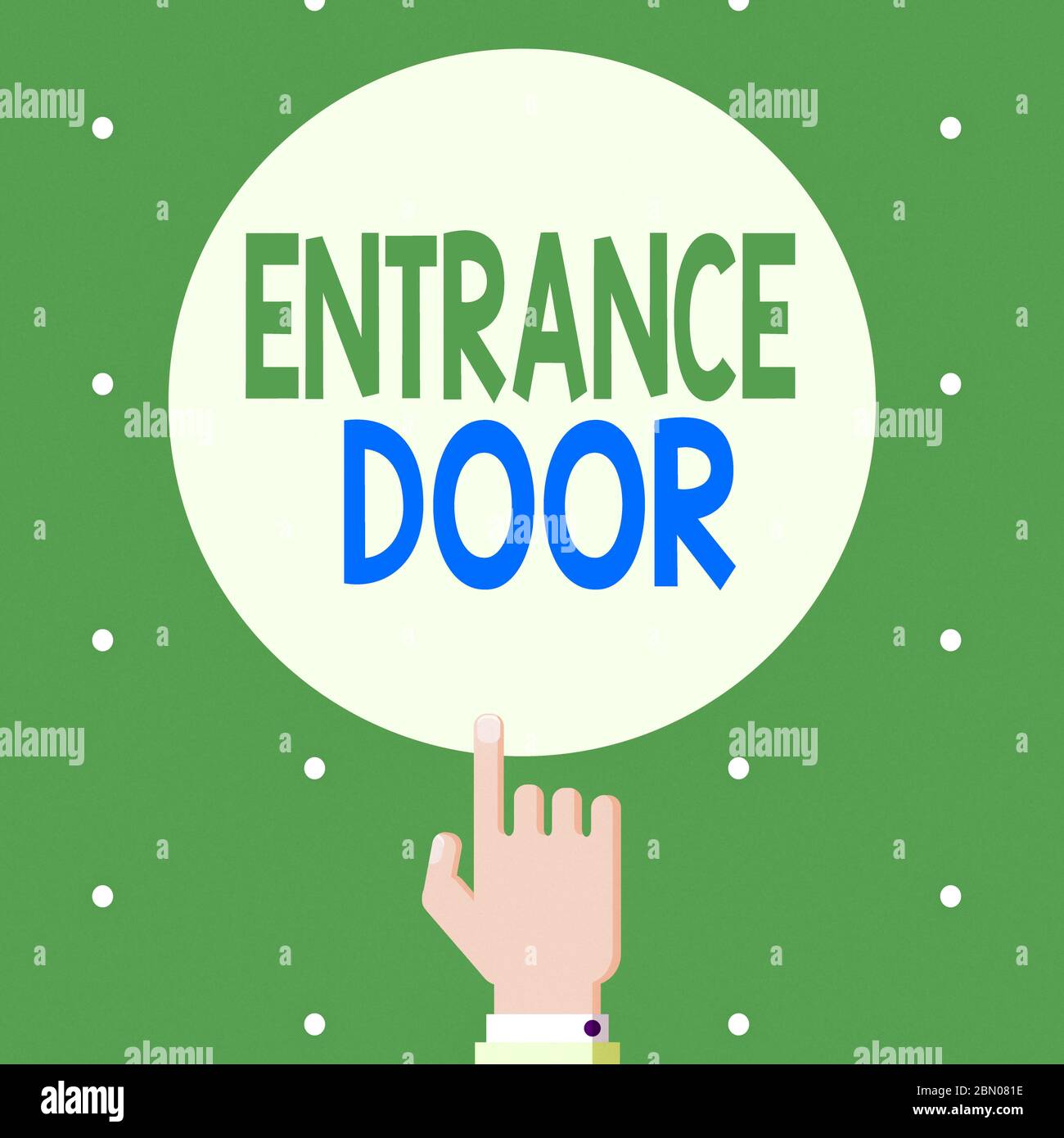 Affiche textuelle montrant la porte d'entrée. Photo d'entreprise ...