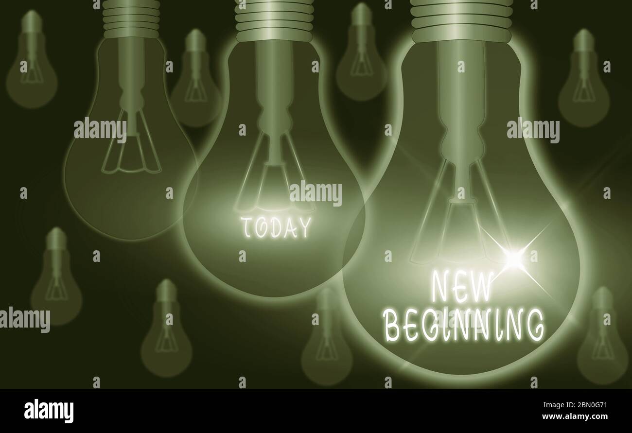 Symbole texte indiquant le nouveau début. Texte de photo d'entreprise ...