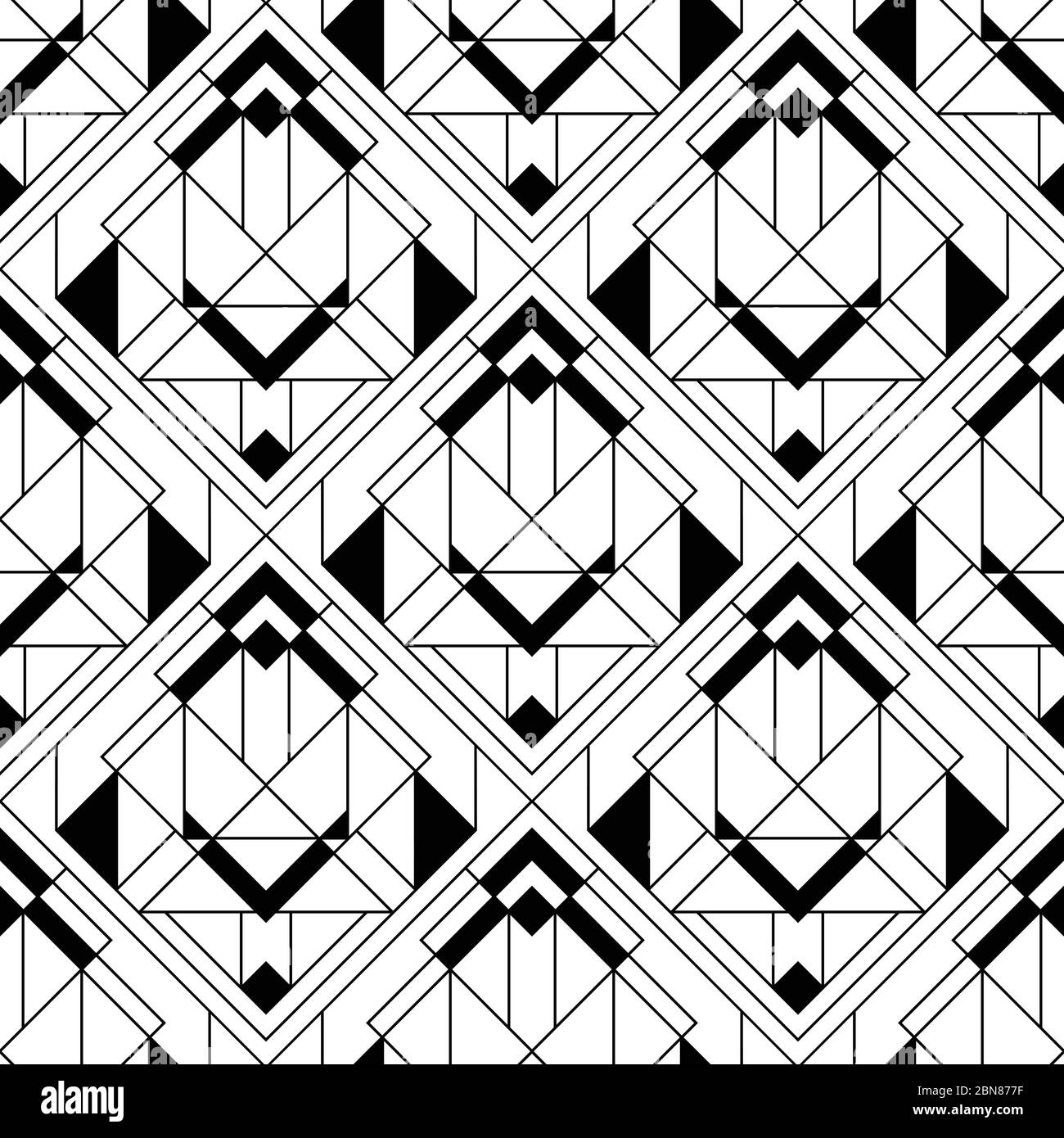 Motif Art déco. Fond noir et blanc vectoriel Image Vectorielle Stock ...