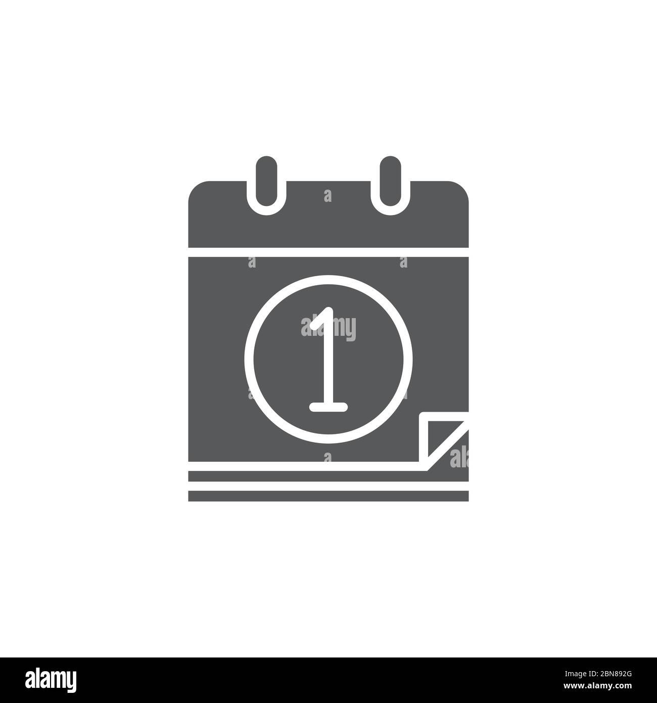 Date calendrier jour un symbole d'icône de vecteur isolé sur fond blanc ...