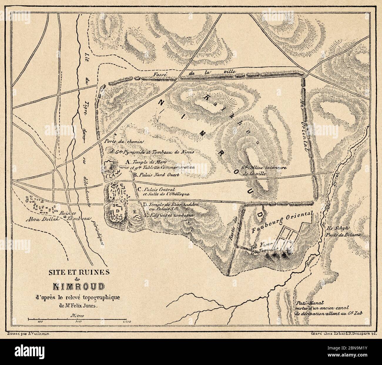 Carte de Nimrud (Kalkhu, Calaj, Kalakh) était l'une des capitales de l ...