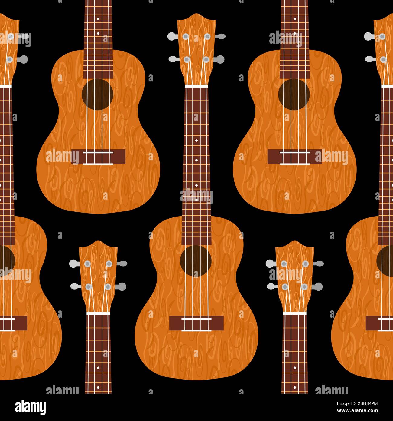 Ukulele guitare hawaïenne. De bois brun. Illustration vectorielle ...