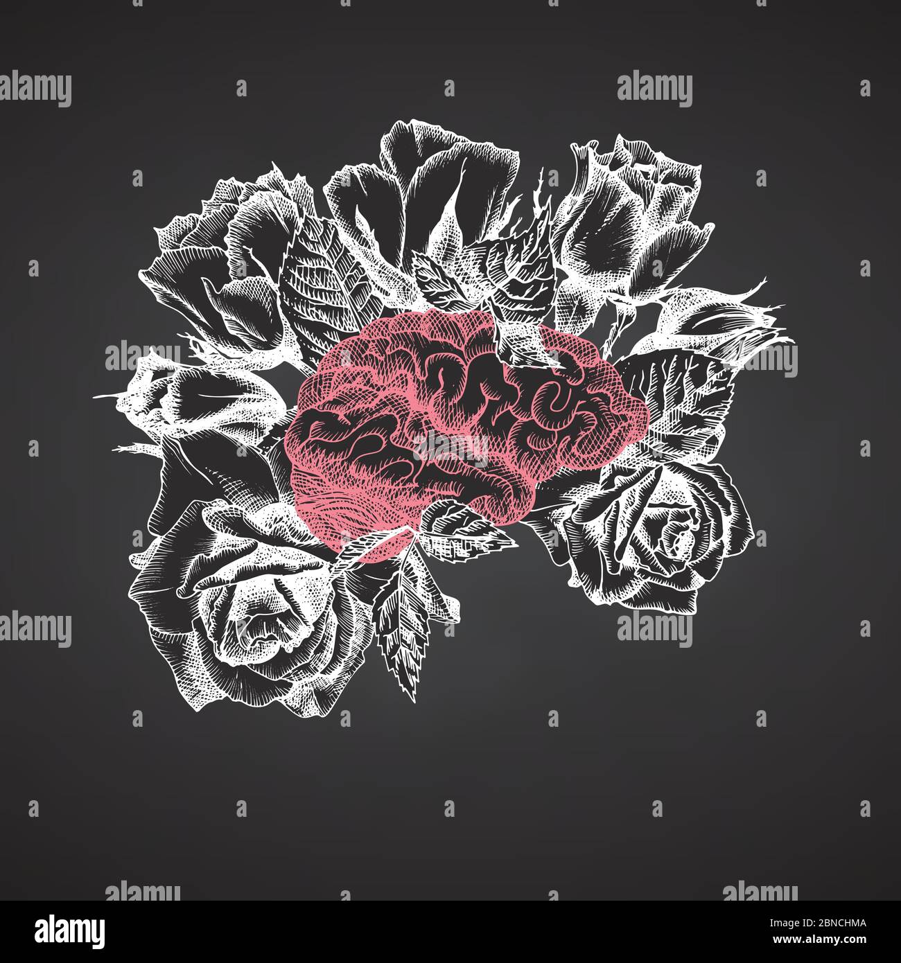 Fleur de cerveau Banque d'images vectorielles - Alamy