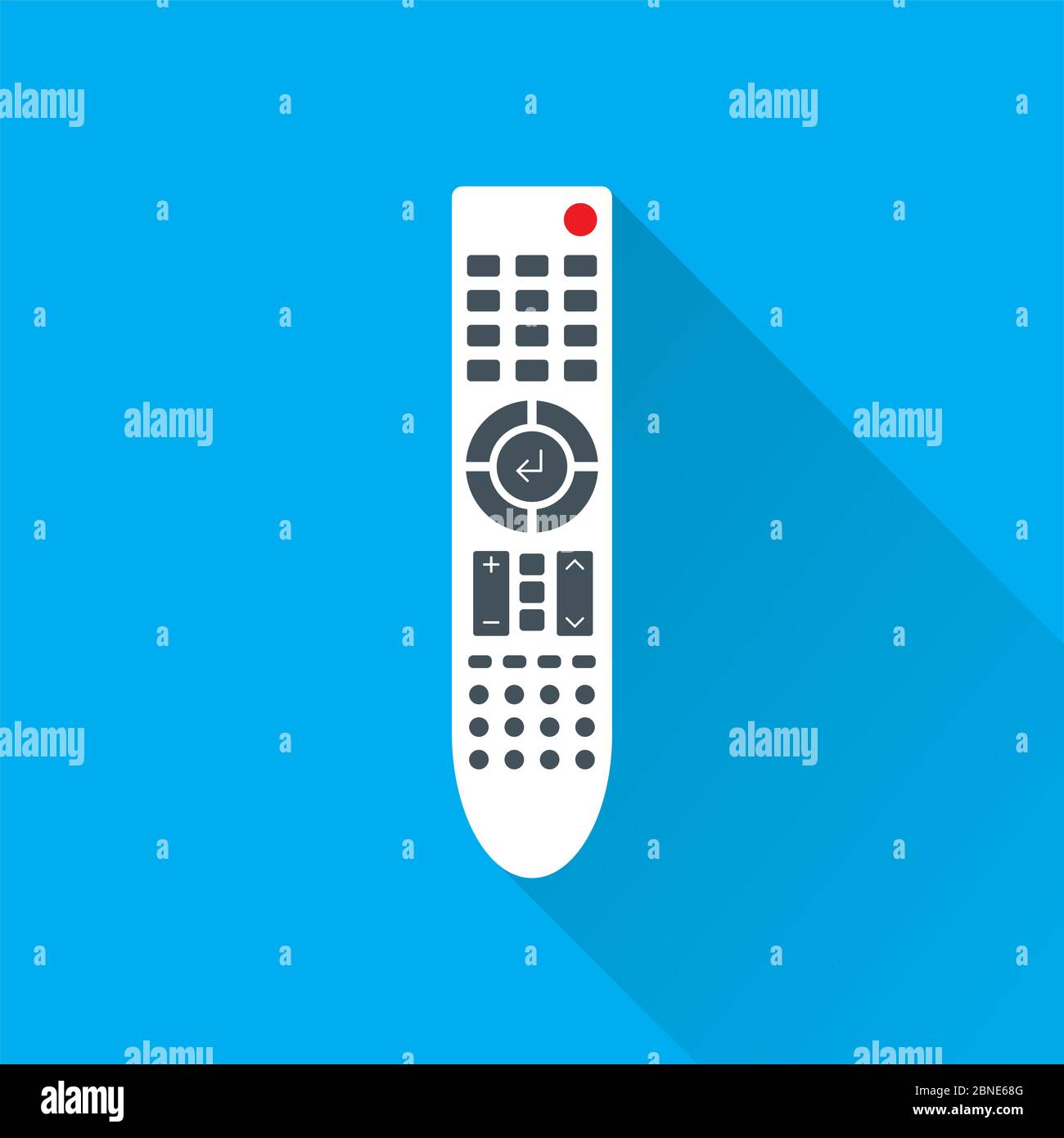 Télécommande pour téléviseur ou centre multimédia. Icône plate avec ...