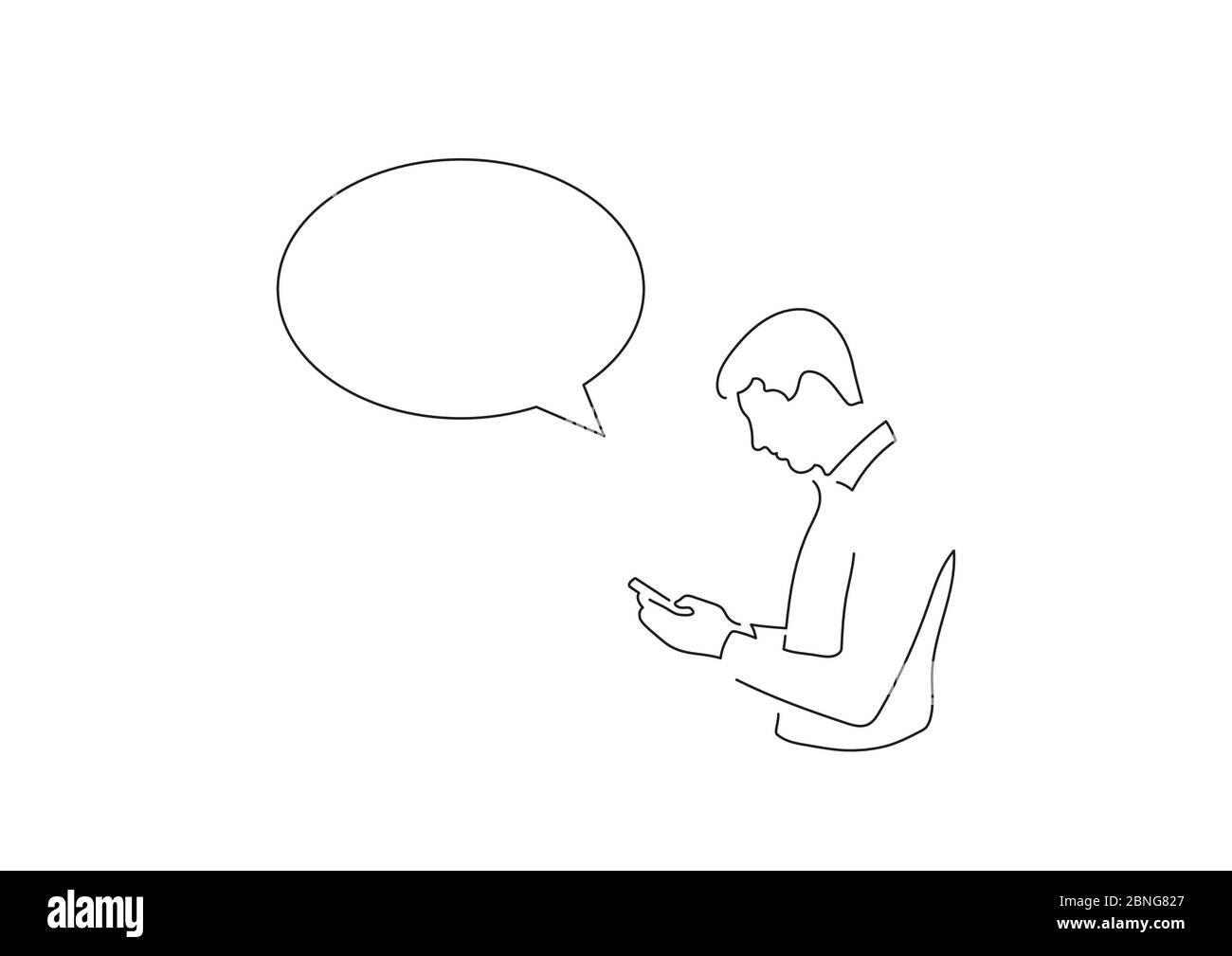 Communication dessin de ligne isolée, dessin d'illustration vectorielle ...