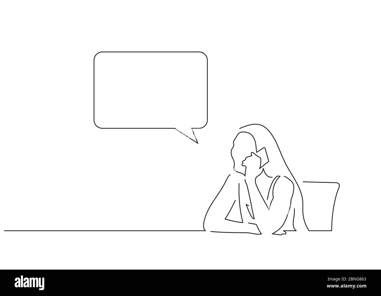Communication dessin de ligne isolée, dessin d'illustration vectorielle ...