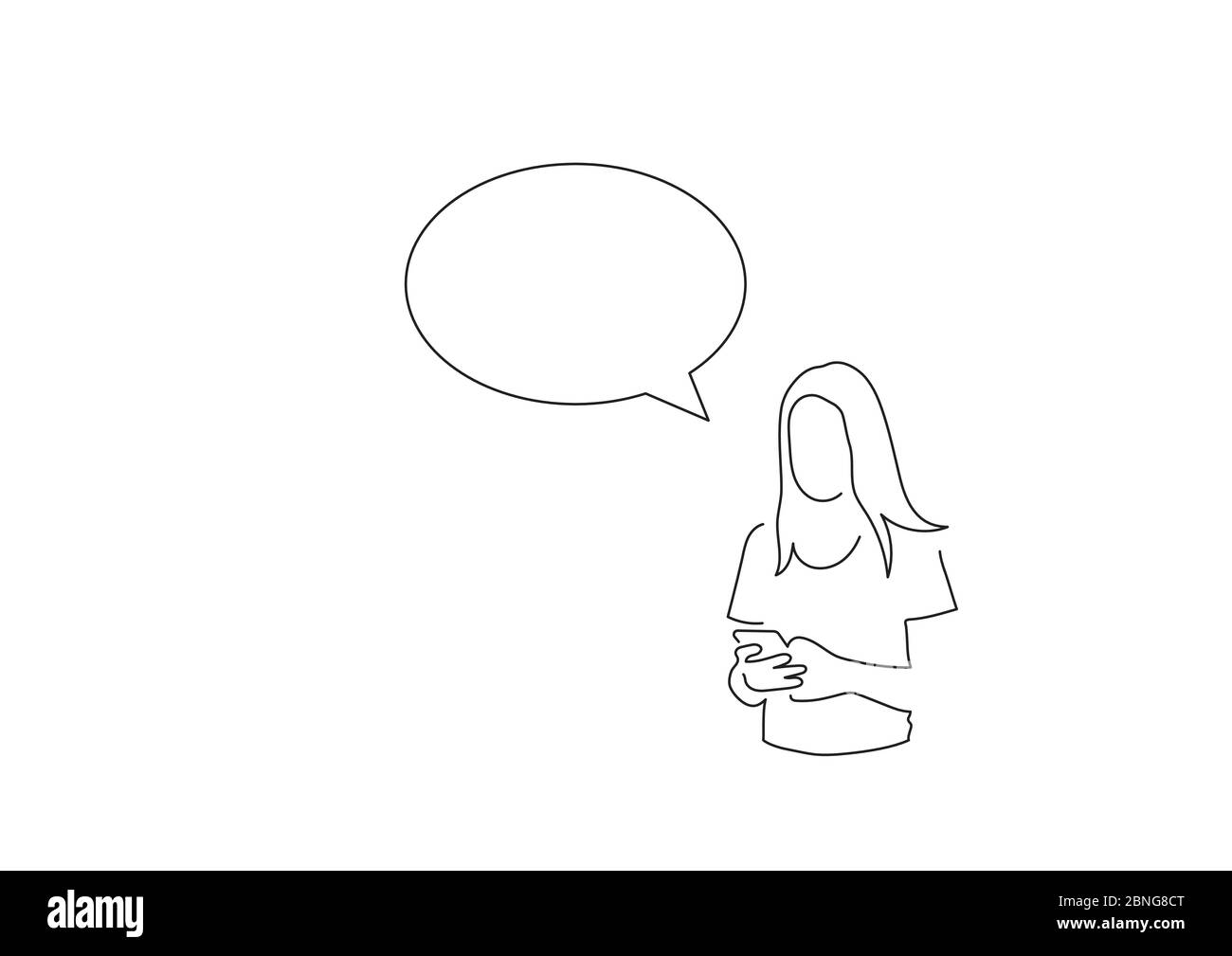 Communication dessin de ligne isolée, dessin d'illustration vectorielle ...