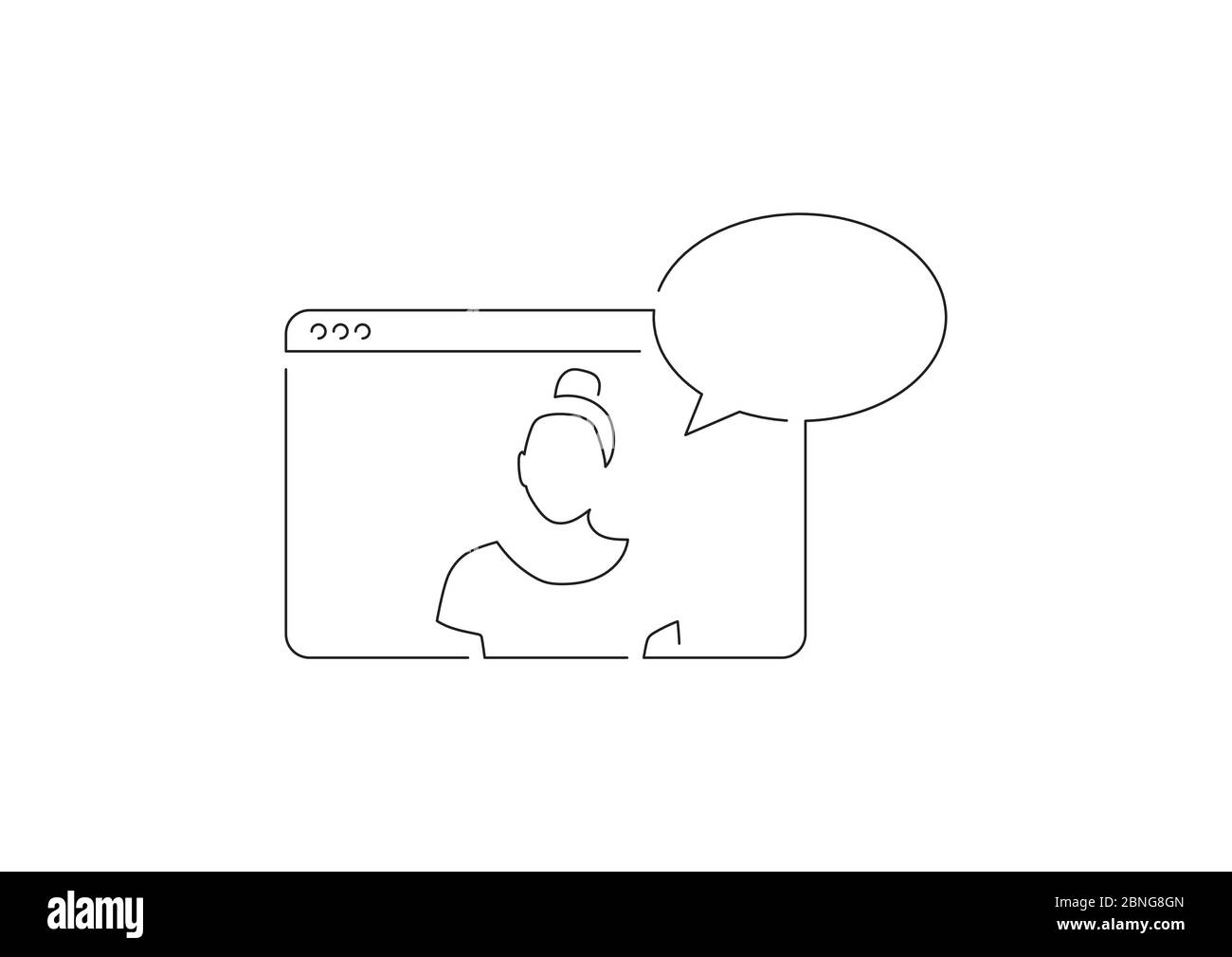 Communication dessin de ligne isolée, dessin d'illustration vectorielle ...