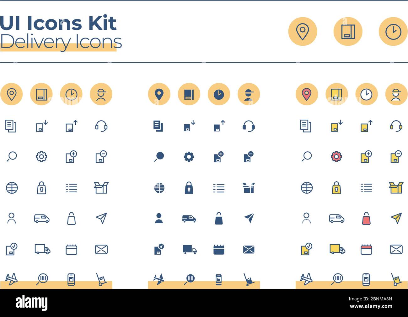 Symboles de commande orange Banque d'images vectorielles - Alamy