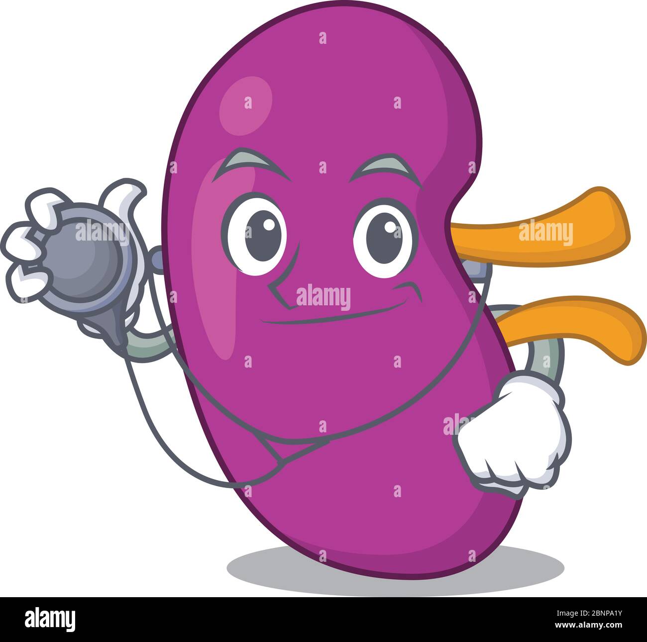 Smiley médecin personnage de dessin animé de rein avec des outils Image ...