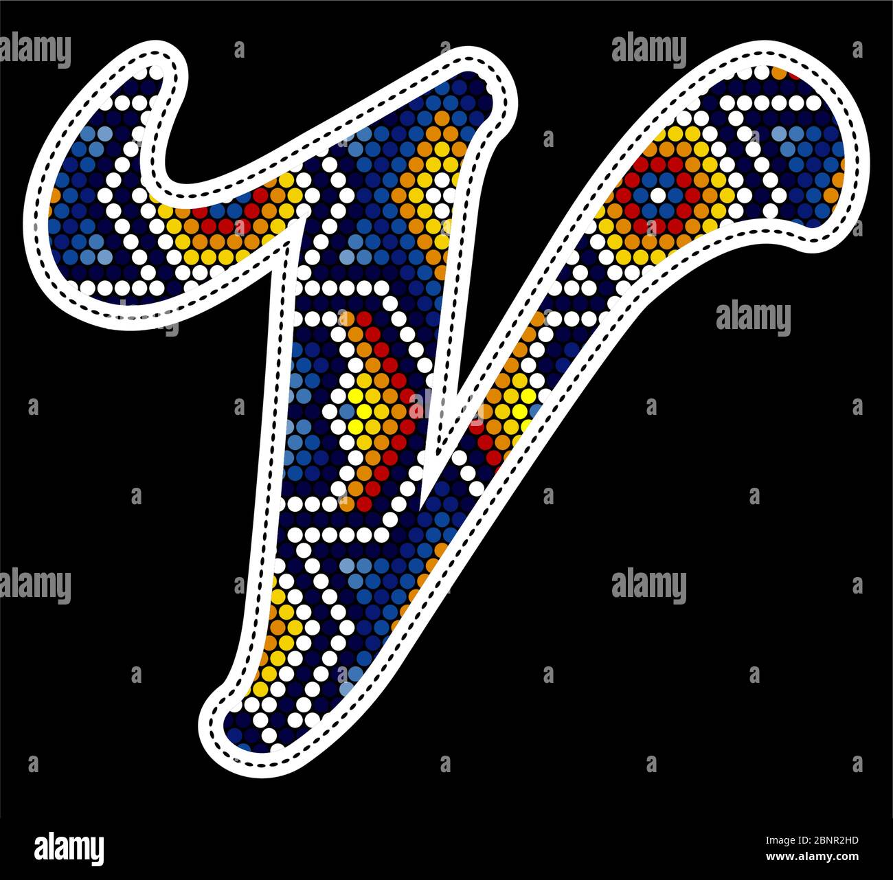 Lettre cursive majuscule v Banque d'images vectorielles - Alamy