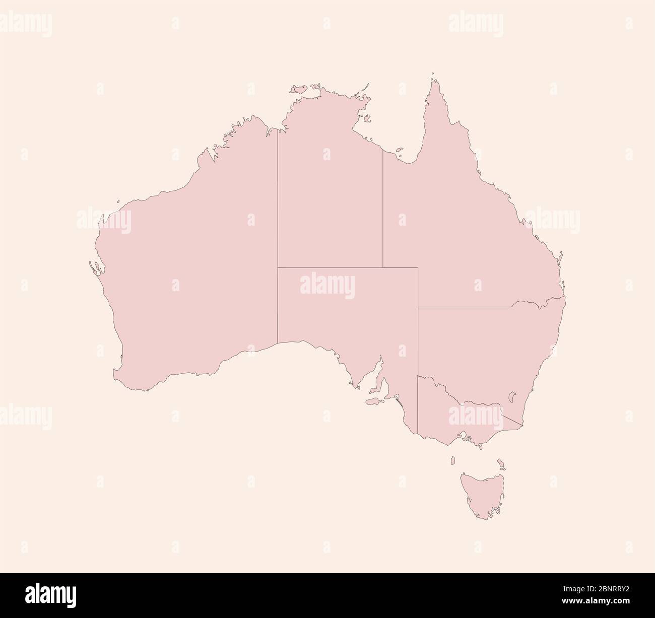 Carte politique de l'australie Banque d'images vectorielles - Alamy
