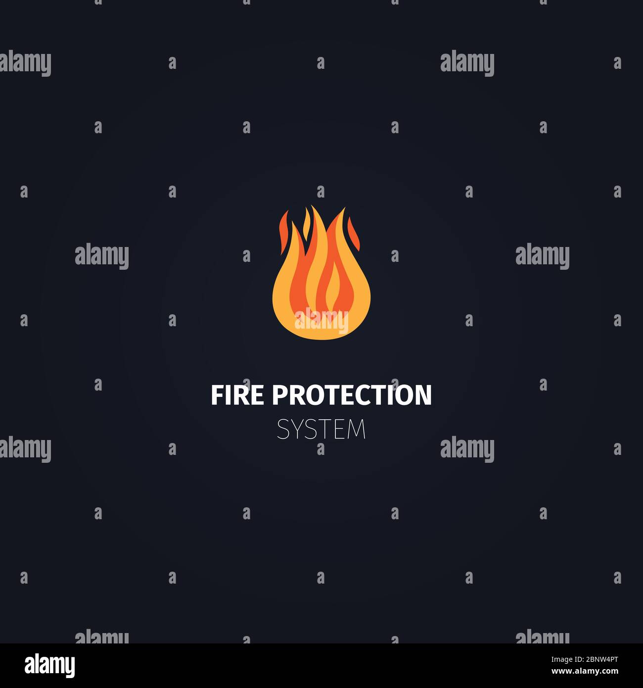 Icône du système de protection incendie. Logo de flamme de vecteur ...
